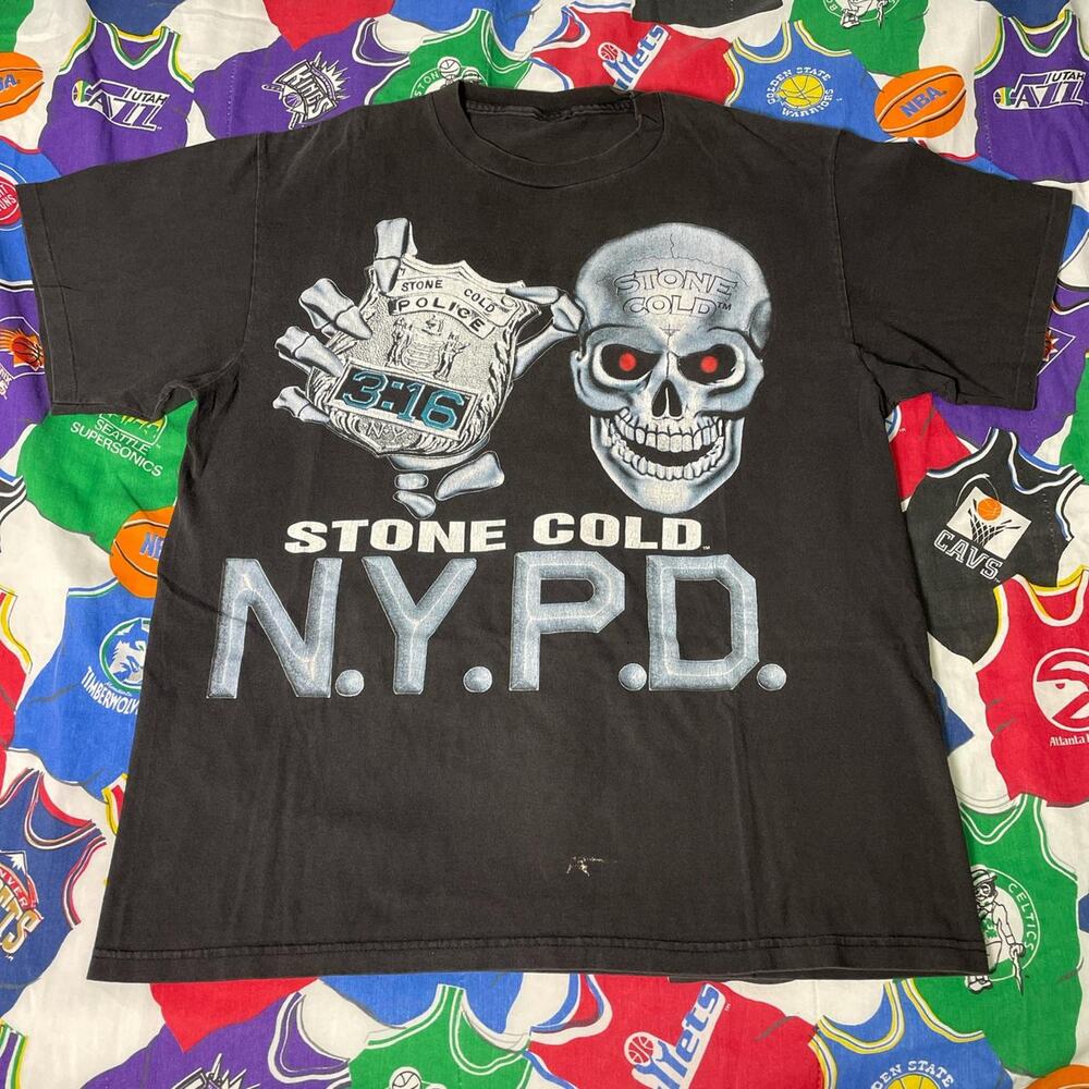 Vintage 90s Wwf Stone Cold Nypd Police Wwe Wrestling … - Gem